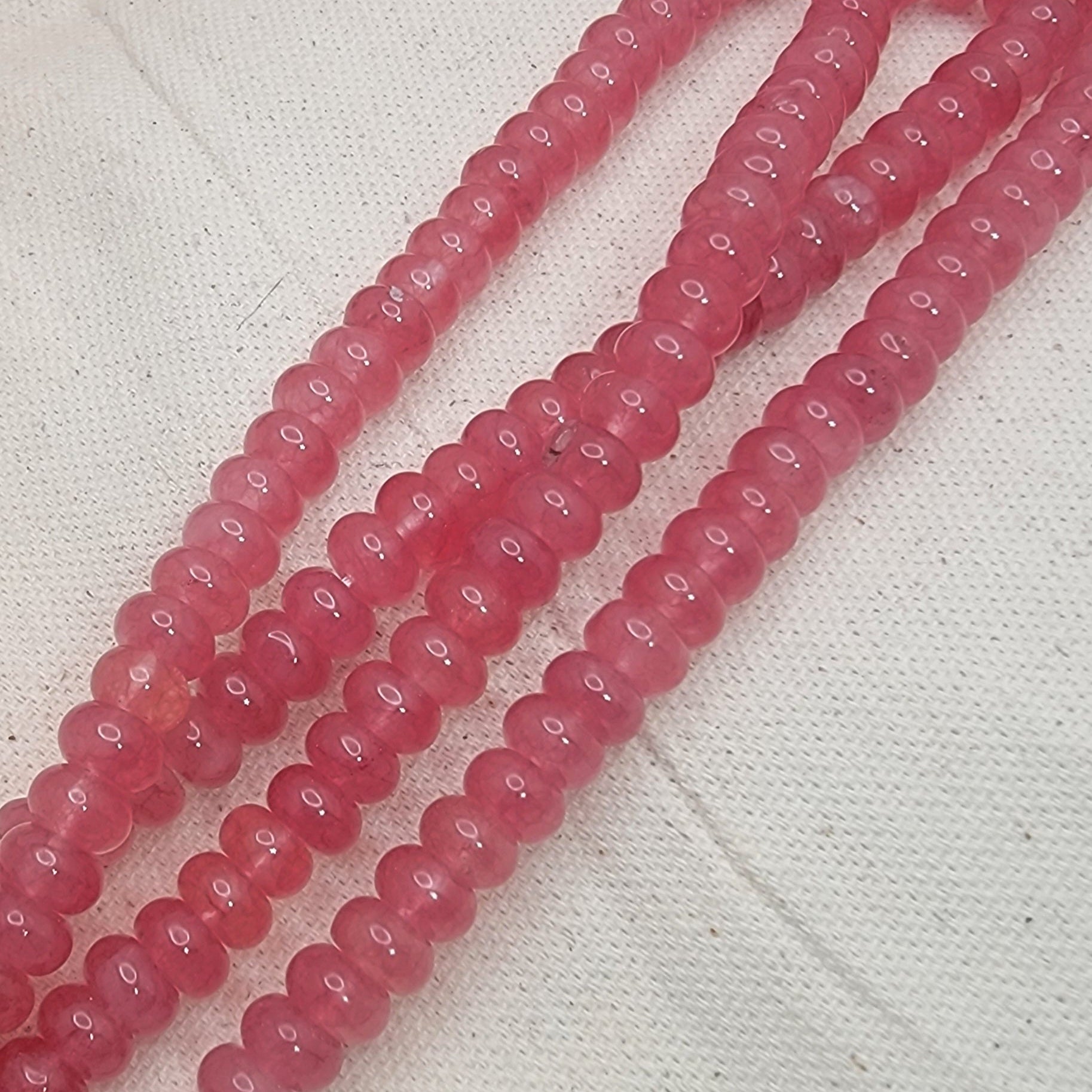 Cherry Quartz 8mm Smooth Rondelle Gemstone Bead Strand – 16" – Fire and ...